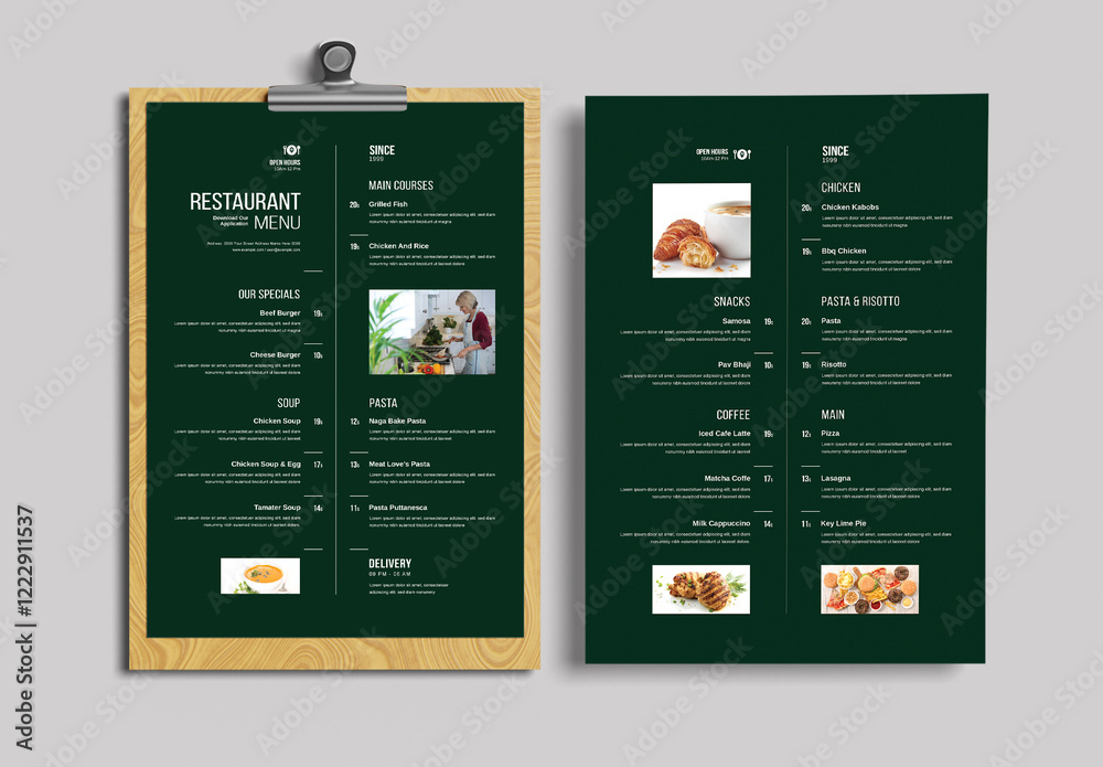 Clean Food Menu Template Stock Template | Adobe Stock