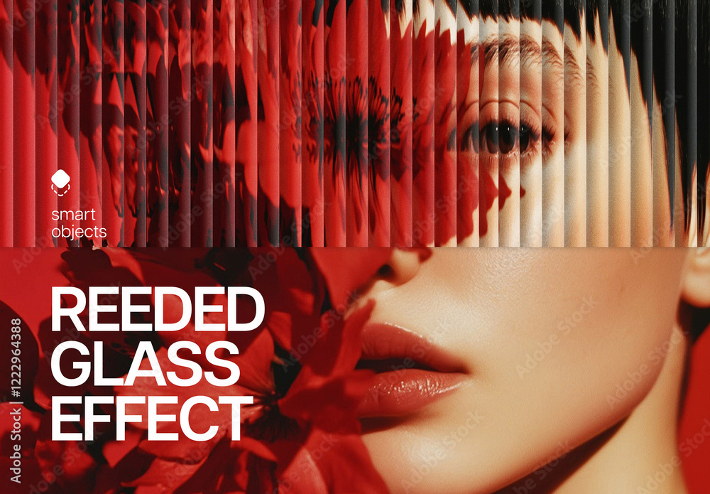 Reeded Glass Effect Mockup Stock Template | Adobe Stock