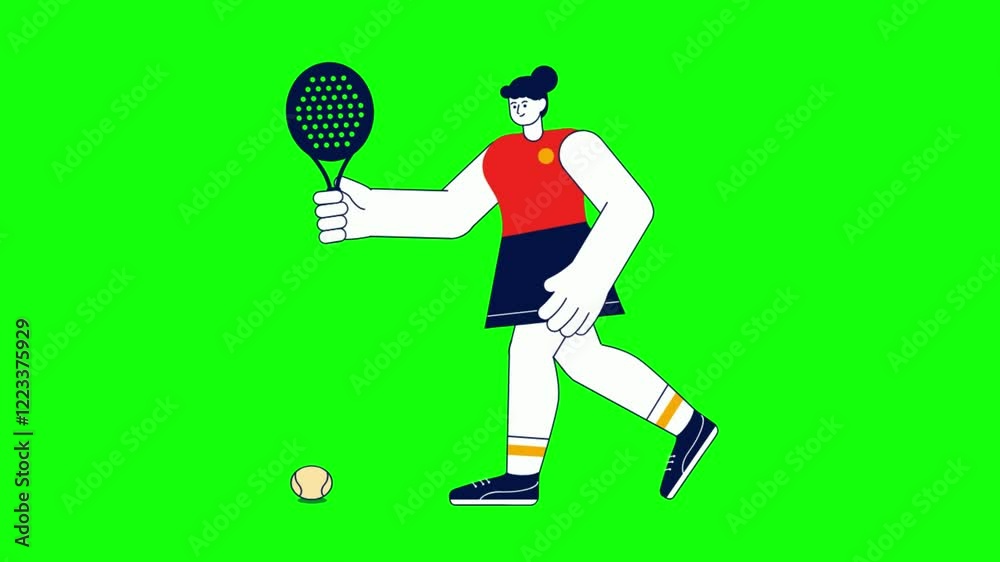 Hitting Tennis Ball Sticky figure Animated on a Transparent Background ...