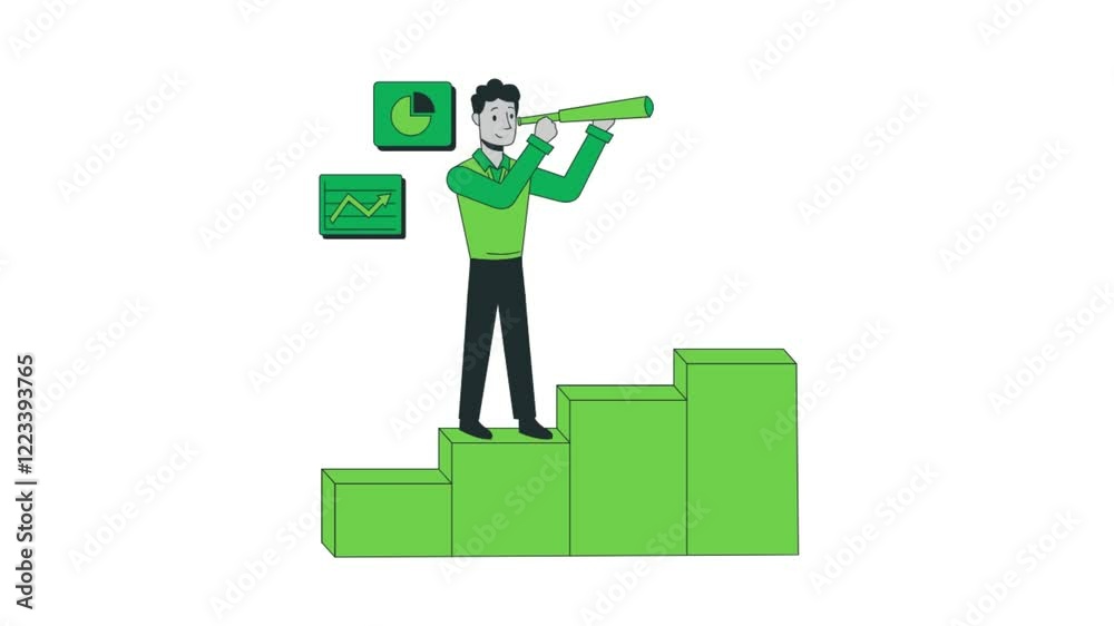 business growth icon. growing business icon. Animation of stick figure ...