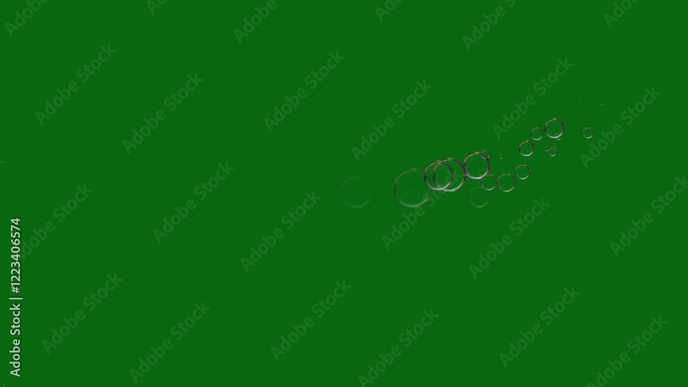 Flying water bubbles green screen animation 4K Abstract Particle ...
