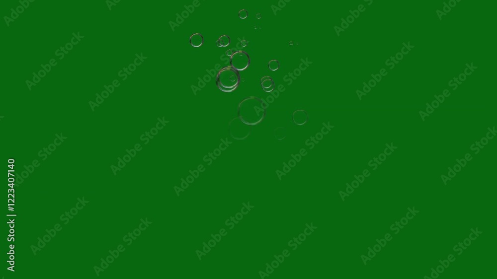Flying water bubbles green screen animation 4K Abstract Particle ...
