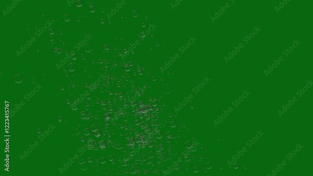 Flying water bubbles green screen animation 4K Abstract Particle ...