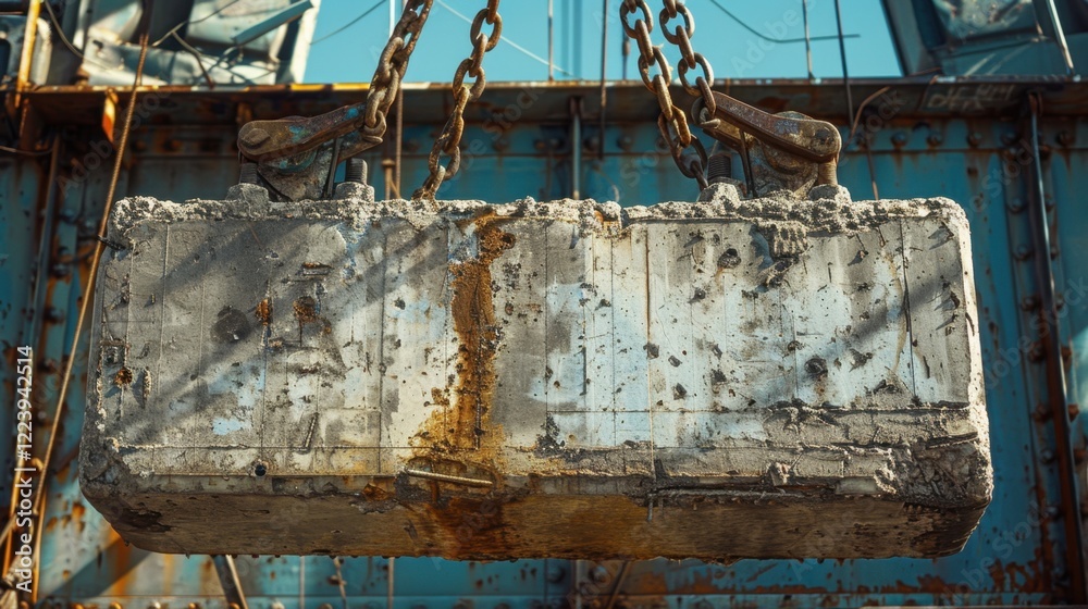 Poster Construction Crane Counterweight: A large block of concrete or ...