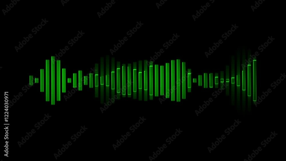 Audio waveform spectrum animation. Record music player. Podcast sound ...