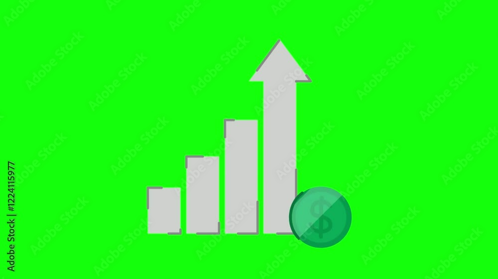 Infographic growth 2D object animation. Increase sales in business ...