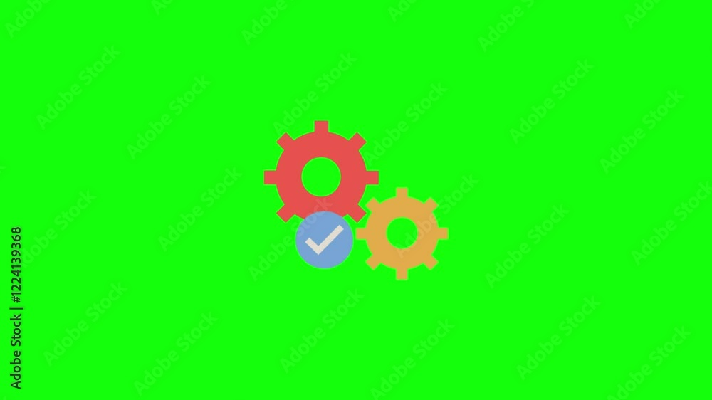 Gear icon vector. Original colorful flat logo on a transparent ...