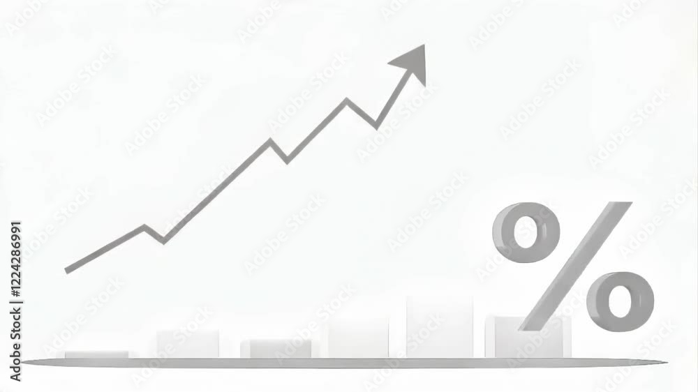 Stylized graph showing upward growth with percent symbol. 素材庫影片 | Adobe ...