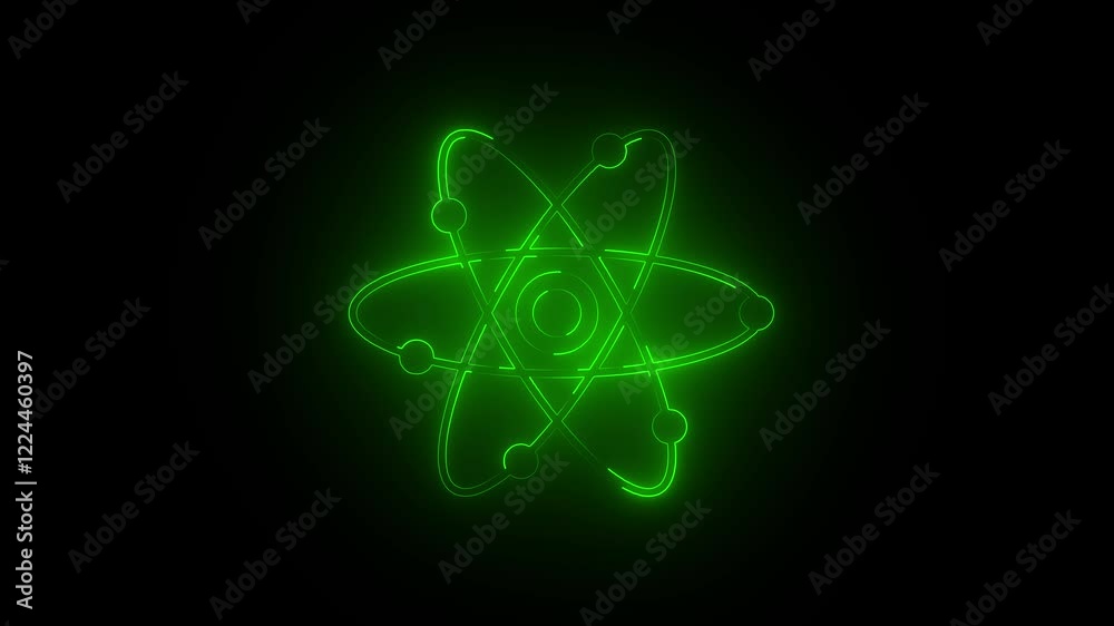 Atom anatomy animation. Simple particles: protons, neutrons, electrons ...