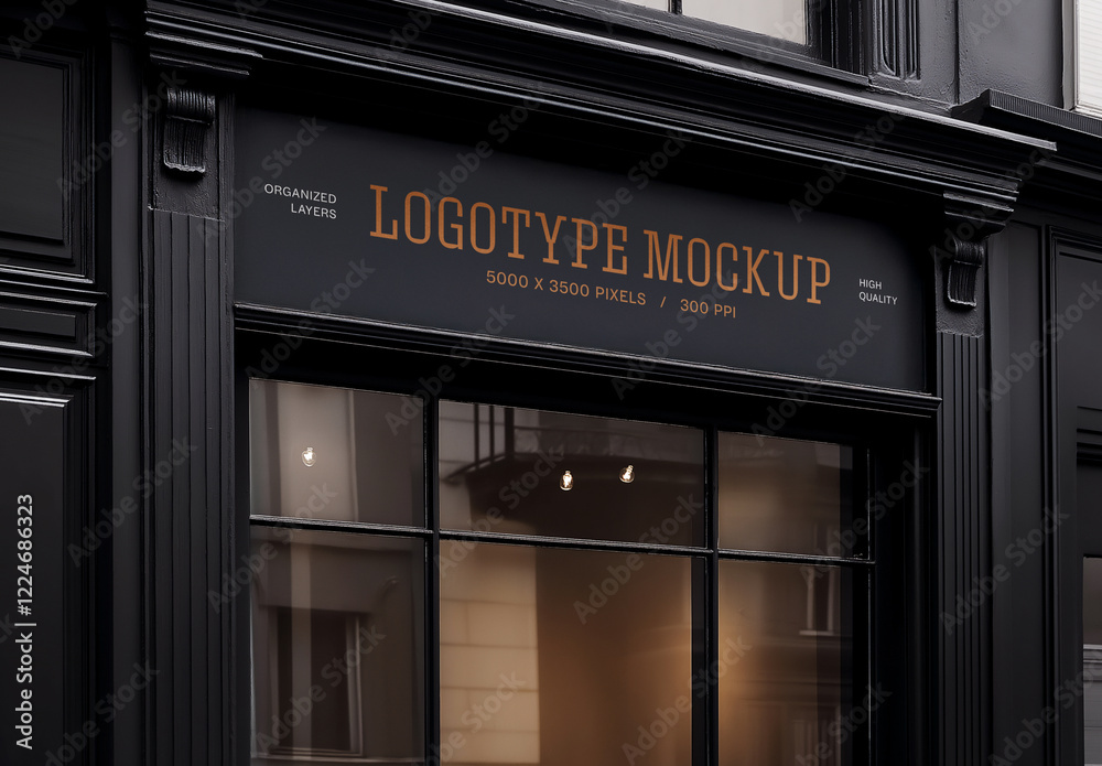 Dark Outdoor Logo Sign Mockup Generated With AI Stock Template | Adobe ...