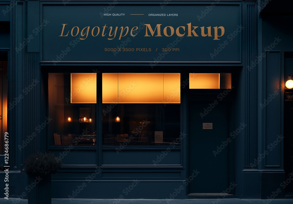Dark Outdoor Logo Sign Mockup Generated With AI Stock Template | Adobe ...