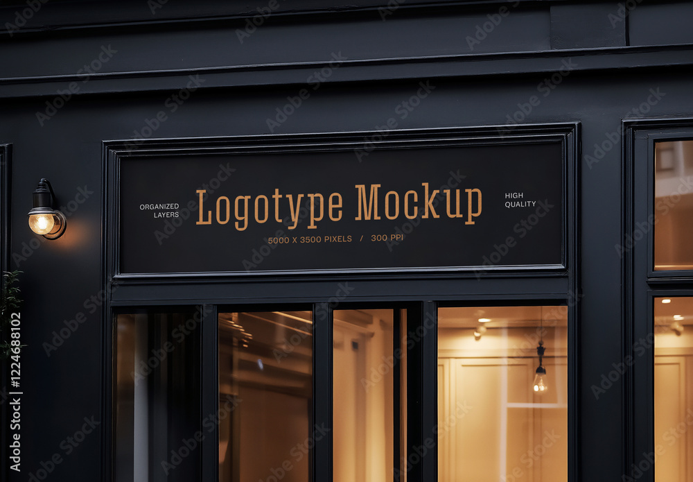 Dark Outdoor Logo Sign Mockup Generated With AI Stock Template | Adobe ...