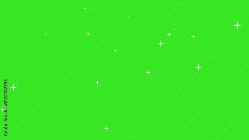 Twinkling star animation on transparent green screen background. Glitter sparkle animated green ...