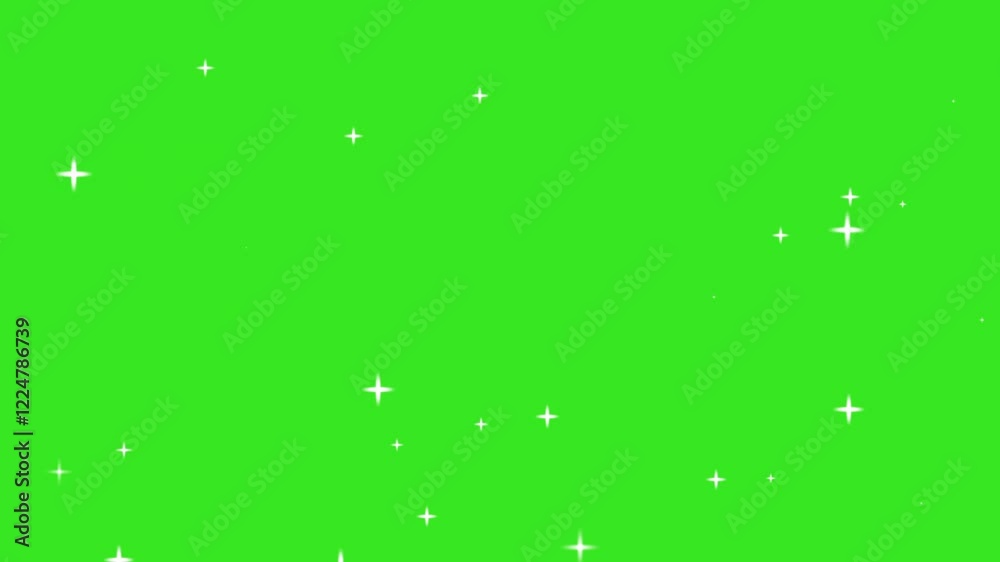Video Stock Twinkling star animation on transparent green screen background. Glitter sparkle ...