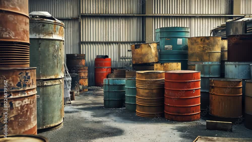 Storage facility for hazardous and toxic waste in an industrial factory ...