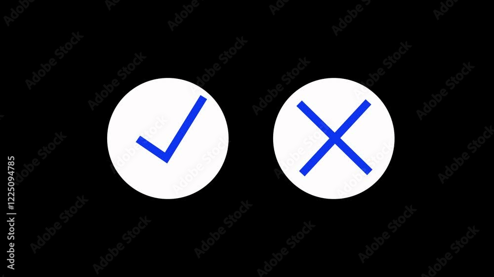 Green check mark, red cross mark Animation. Animated checklist signs ...