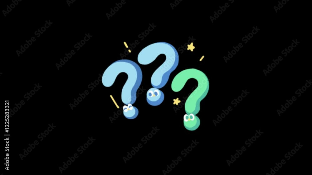 question mark animation pop up question mark flat and 2d black ...
