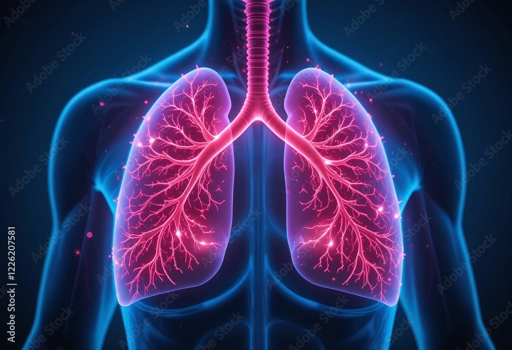 Poster, Foto Illustration of lungs affected by chronic obstructive ...