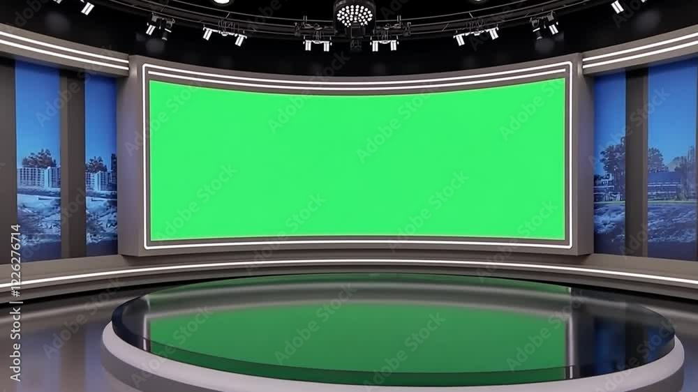 Virtual TV Studio Set: Modern, professional virtual television studio ...