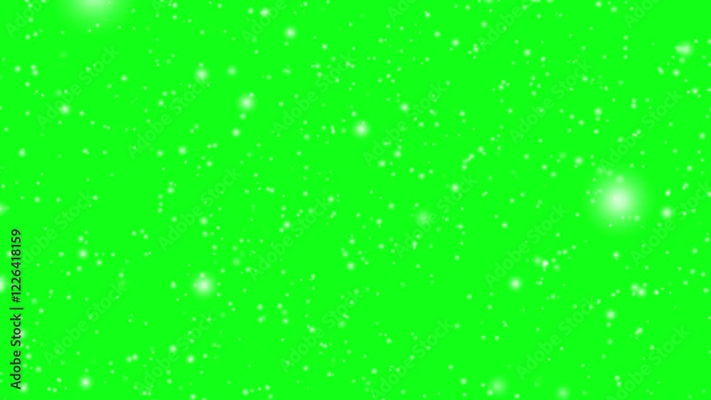 Isolated falling snow on green screen. winter snow flakes overlay ...