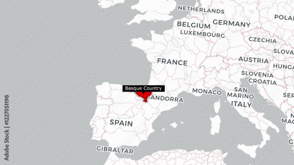 High-resolution political map of Basque Country featuring country ...