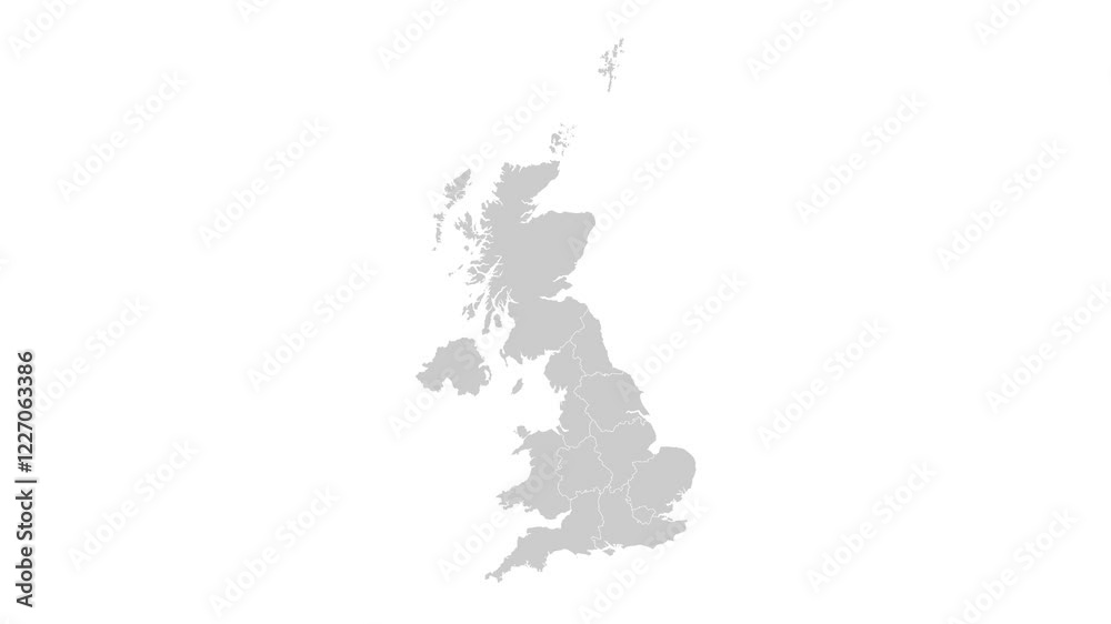Breat Britain map animation. Animation of Connecting all areas into a ...