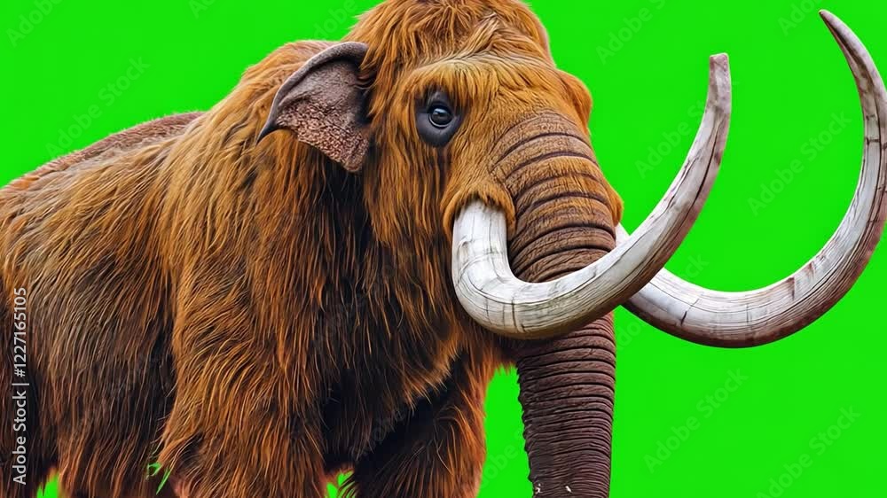 Majestic Woolly Mammoth: A colossal woolly mammoth, its thick, shaggy ...