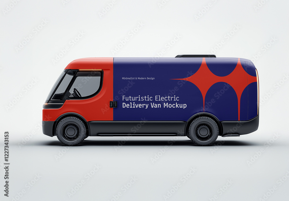 Futuristic Electric Delivery Van Mockup – Sleek, Minimalist, and Modern ...