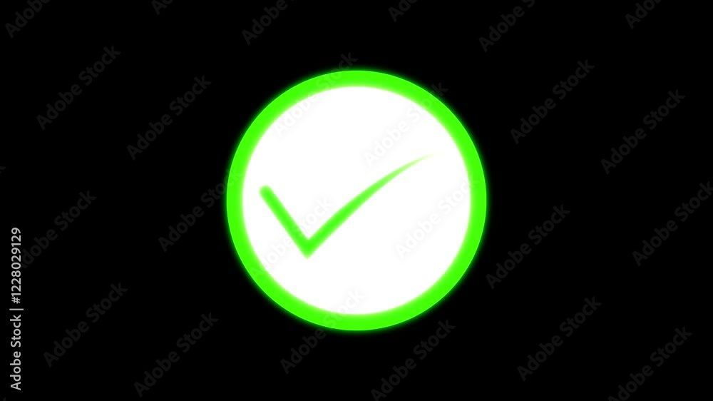 Tick mark animated on the ellipse box. fill in the box, successful ...