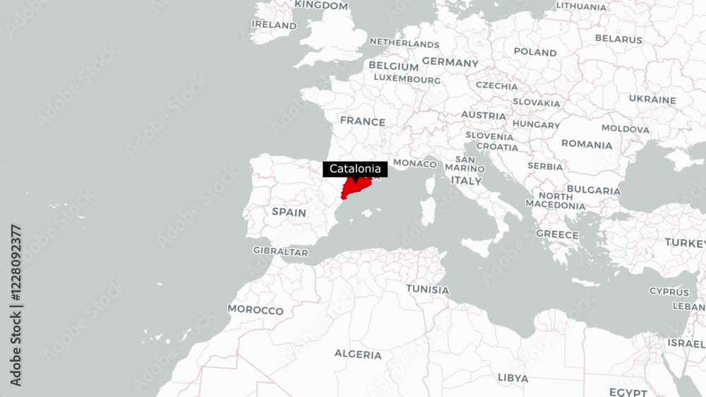 High-resolution political map of Catalonia featuring borders, regions ...