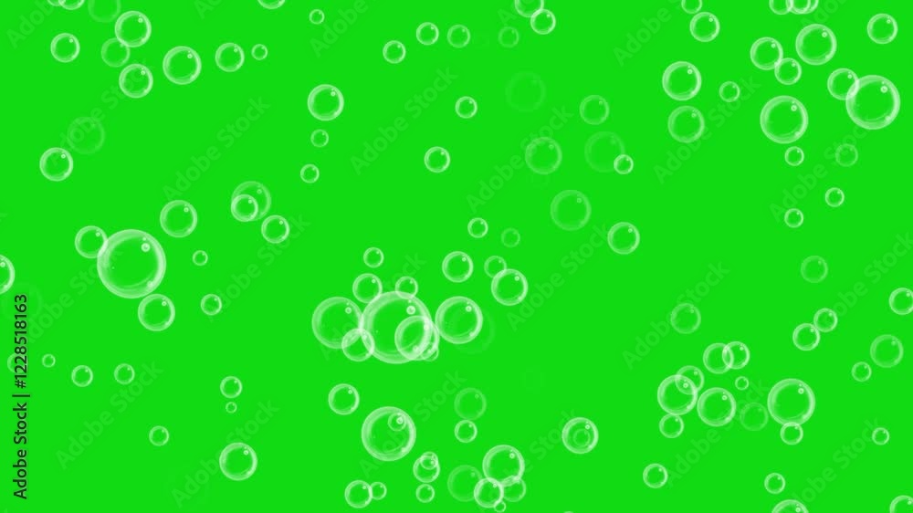 Flying water bubbles green screen motion graphics, Green screen soap ...