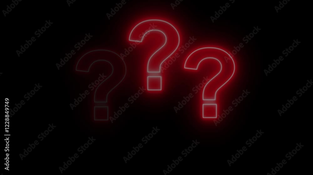 Neon Question mark icon animation , Asking symbol . Bright question ...