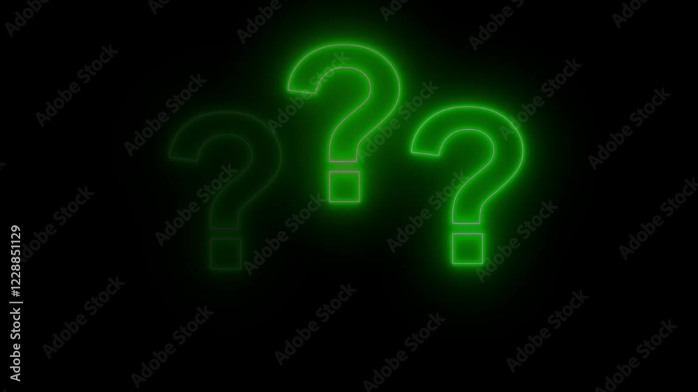 Neon Question mark icon animation , Asking symbol . Bright question ...