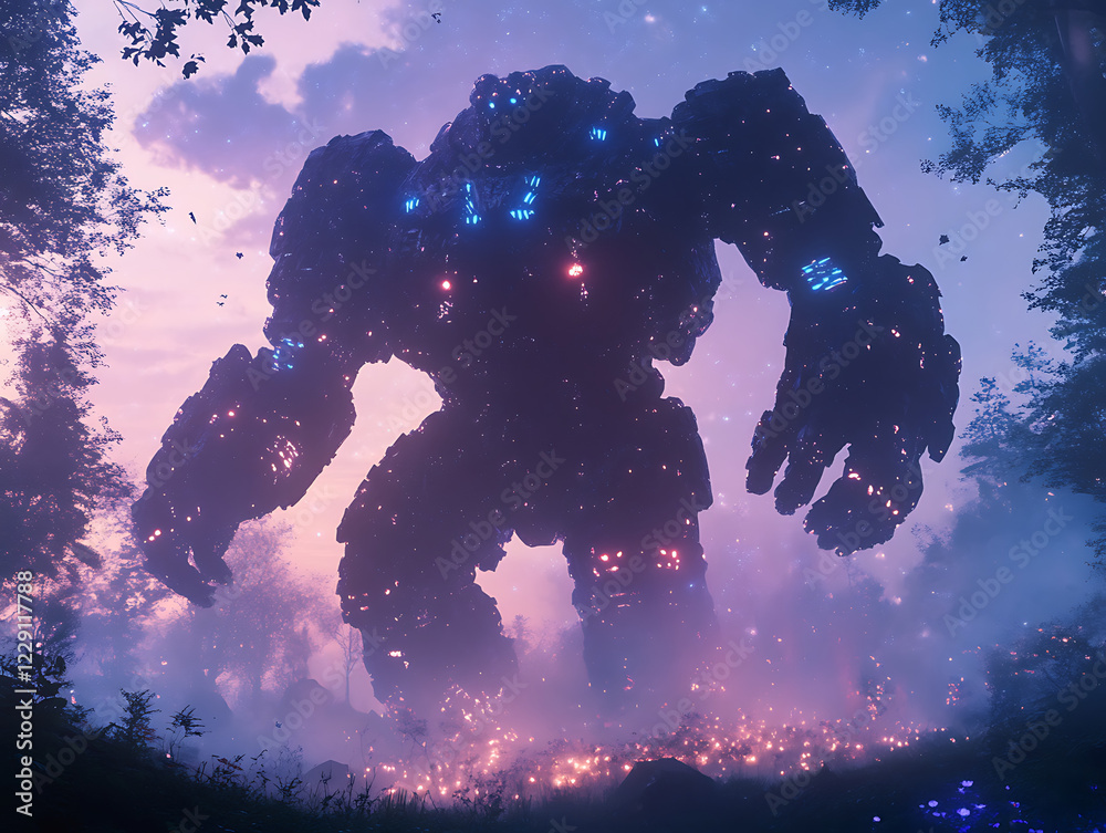 Photo & Art Print towering Juggernaut Titan in the midst of a surreal ...