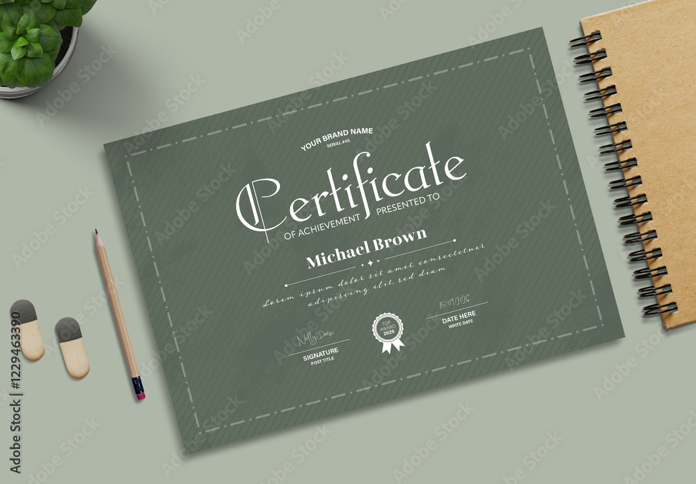 Elegant Minimalist Certificate Design Template Stock Template | Adobe Stock