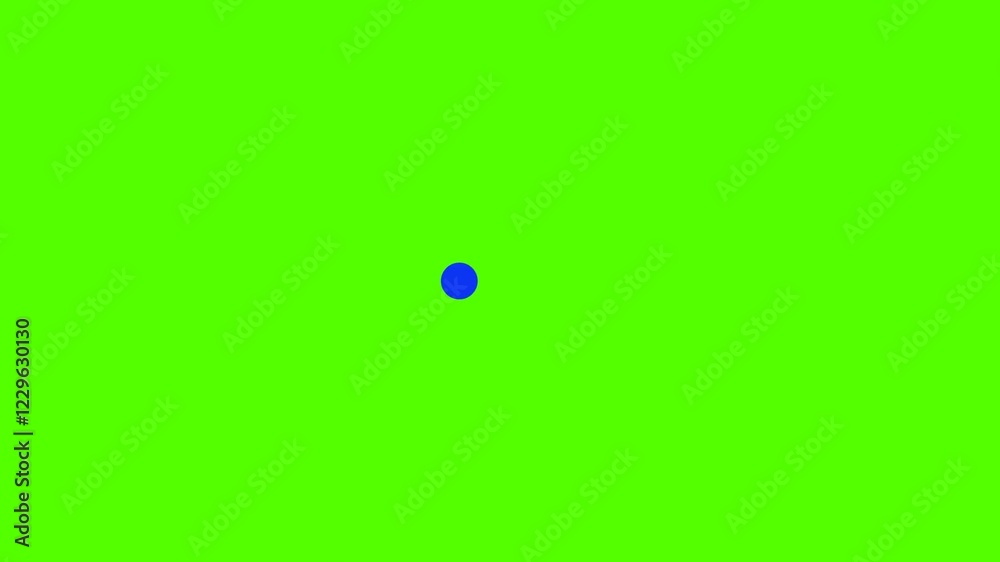 Smooth ball animation with bounce easing on a green screen, moving left ...