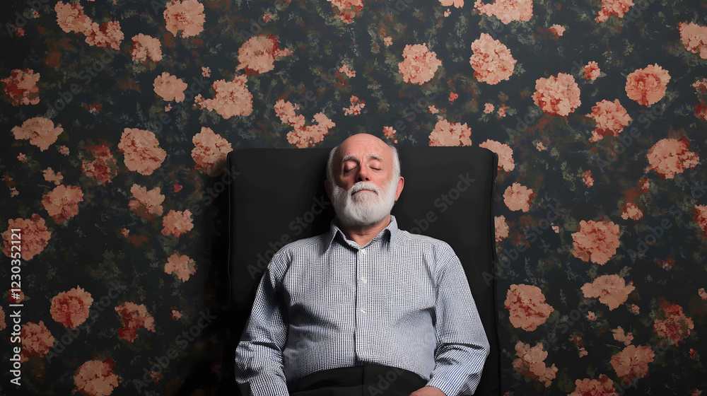 Poster A conceptual image depicting life expectancy, with an abstract ...