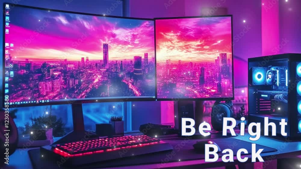 Be Right Back stream overlay seamless loop Engaging digital workspace ...