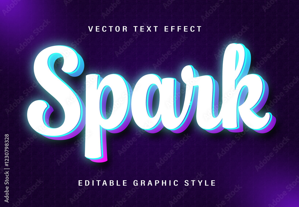 Purple and White Neon Glow Font Script Luminous Text Effect Stock ...