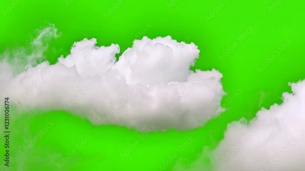 Cloud Green Screen Background. Flying Clouds Graphic Effects. Clouds ...