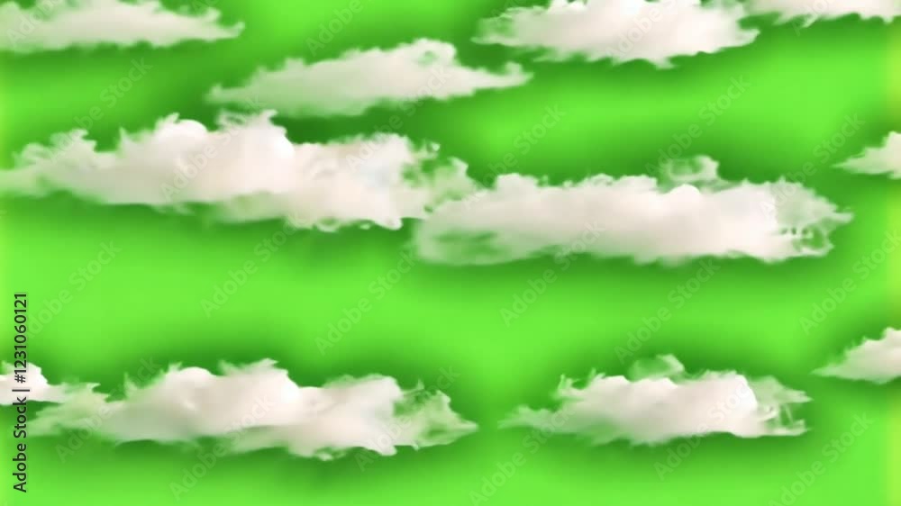 Cloud Green Screen Background. Flying Clouds Graphic Effects. Clouds ...