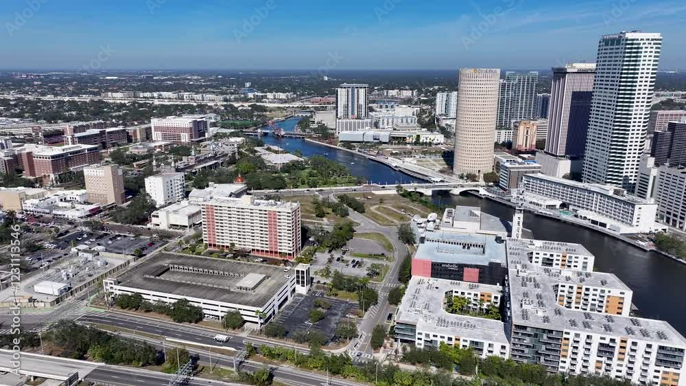 Tampa Skyline At Tampa In Florida United States. High Rise Buildings ...