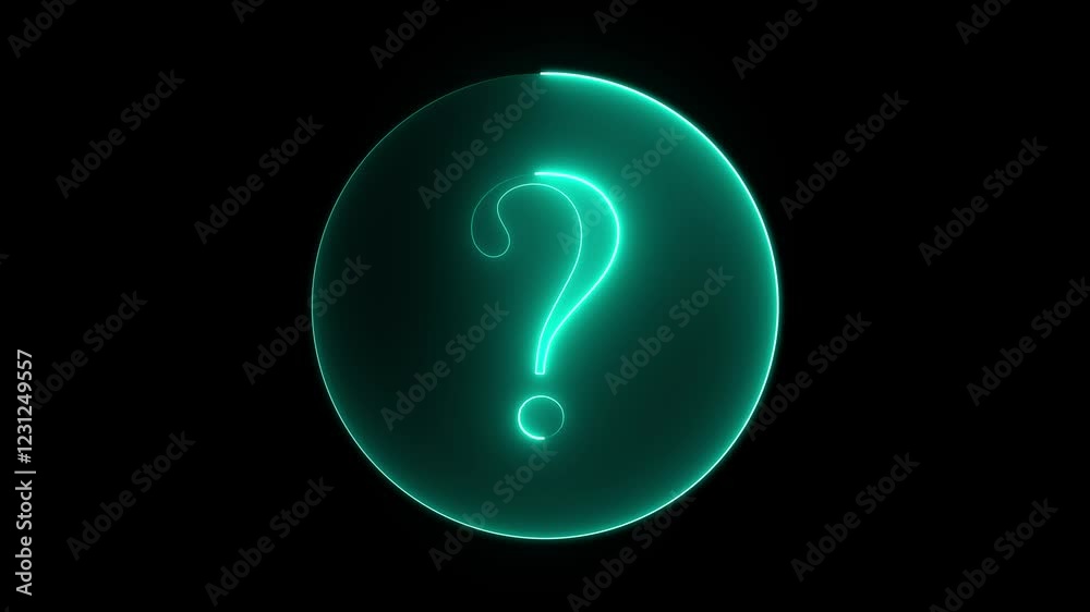 question mark icon featuring a bold Energy Neon Alphabet Letter Sign ...