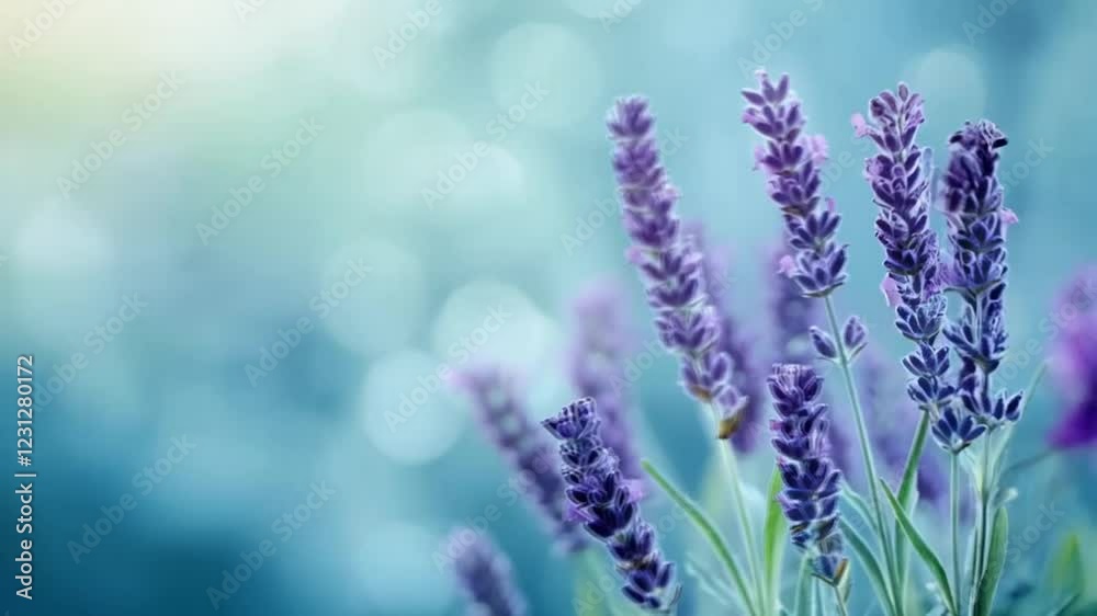 Lavender flower scene in the wind, smooth repetitive motion for ...