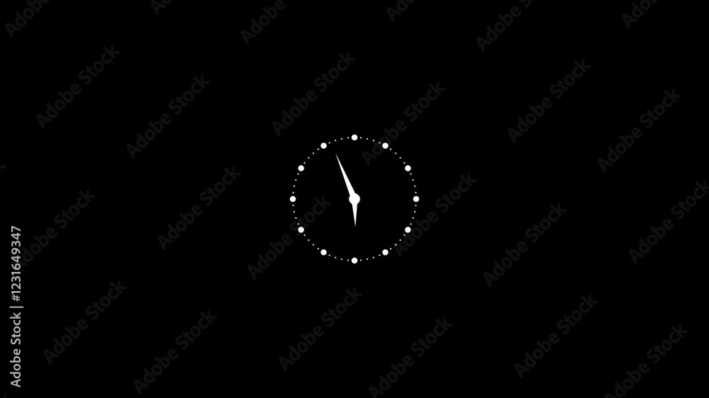 Analog clock animation on transparent background animated wall clock ...