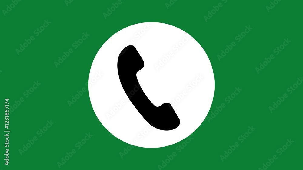 Incoming call icon animation. Alpha channel, transparent background. 4K ...