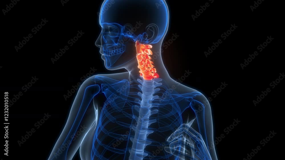 Spinal Cord Vertebral Column Cervical Vertebrae of Human Skeleton ...