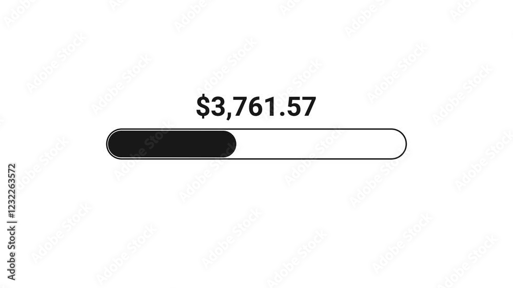 Money Loading Bar Animation ($0 to $10000) with Alpha Background. Money ...