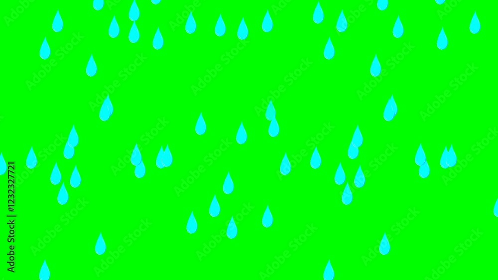 rain animation green screen video, rain falling green screen, drizzling ...