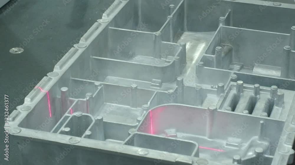 High precision 3D laser scanning process on industrial aluminum or ...